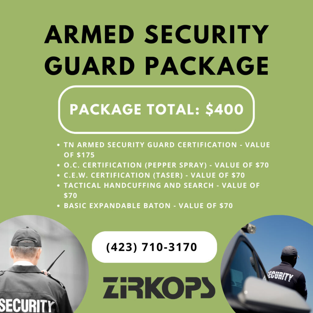 Armed Security Guard Package - Zirkops Self Defense and Handgun Training